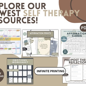 Printable Art Therapy Bundle, Emotional Regulation Worksheets, CBT Tool ...