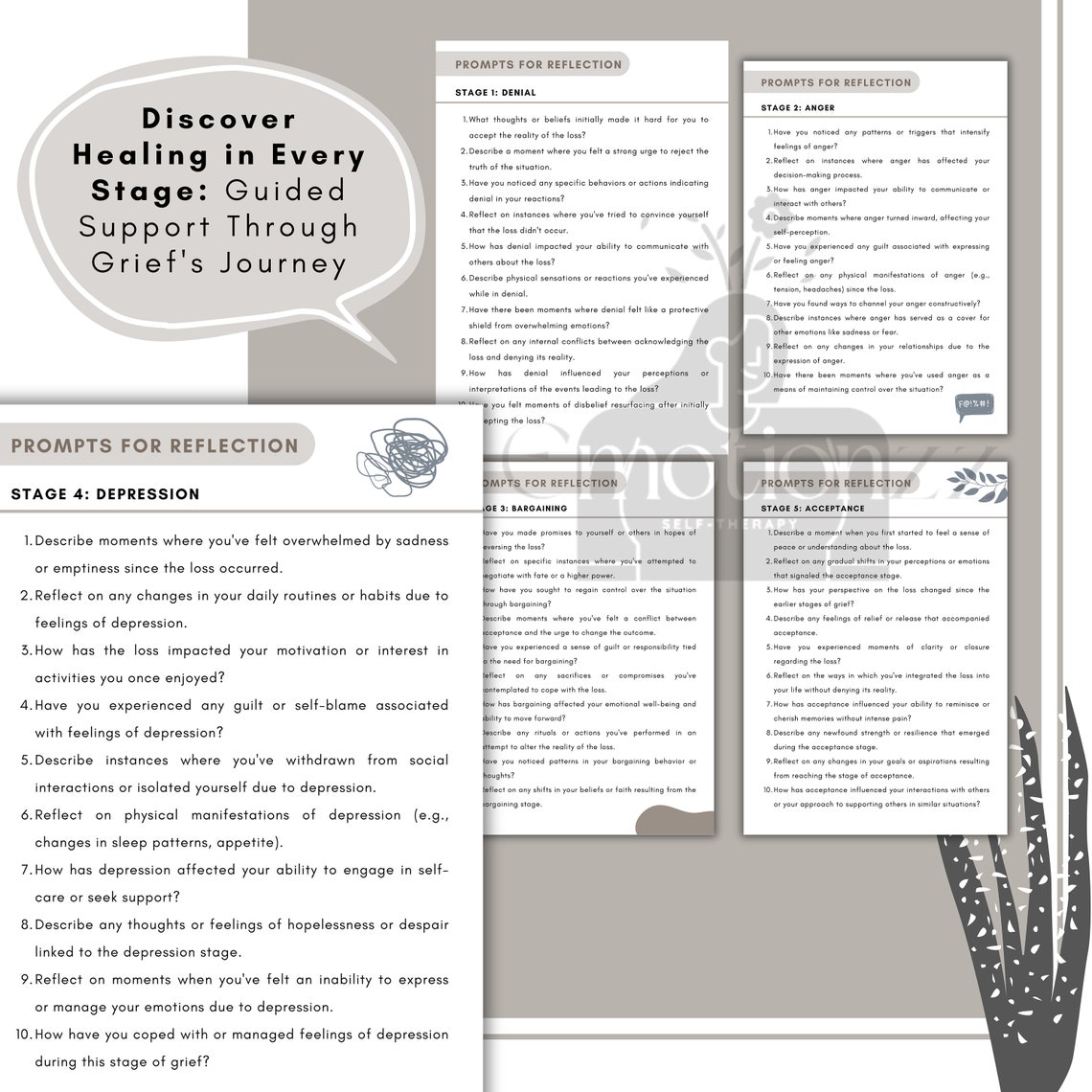 Grief and Loss Journaling Bundle, Therapist Resource, Healing Prompts ...