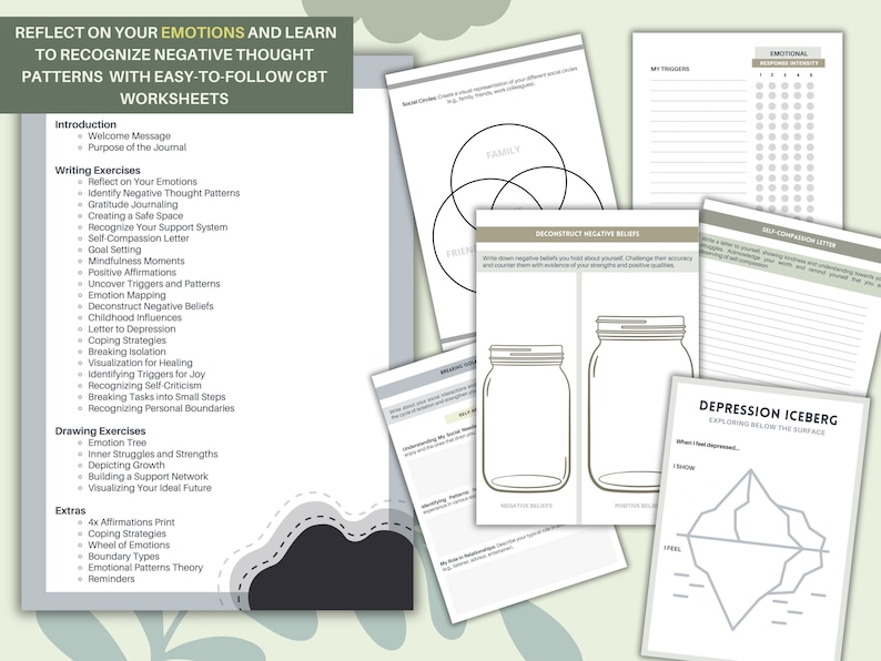 Art Therapy Workbook for Depression Healing, Mental Health Journal ...