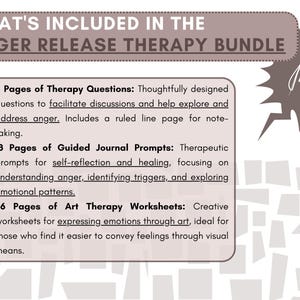 Therapy Printables for Anger Release, Art Therapy Worksheets, CBT ...
