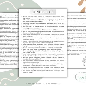 Therapy Journal With Inner Child Prompts Mental Health Reflections Self ...