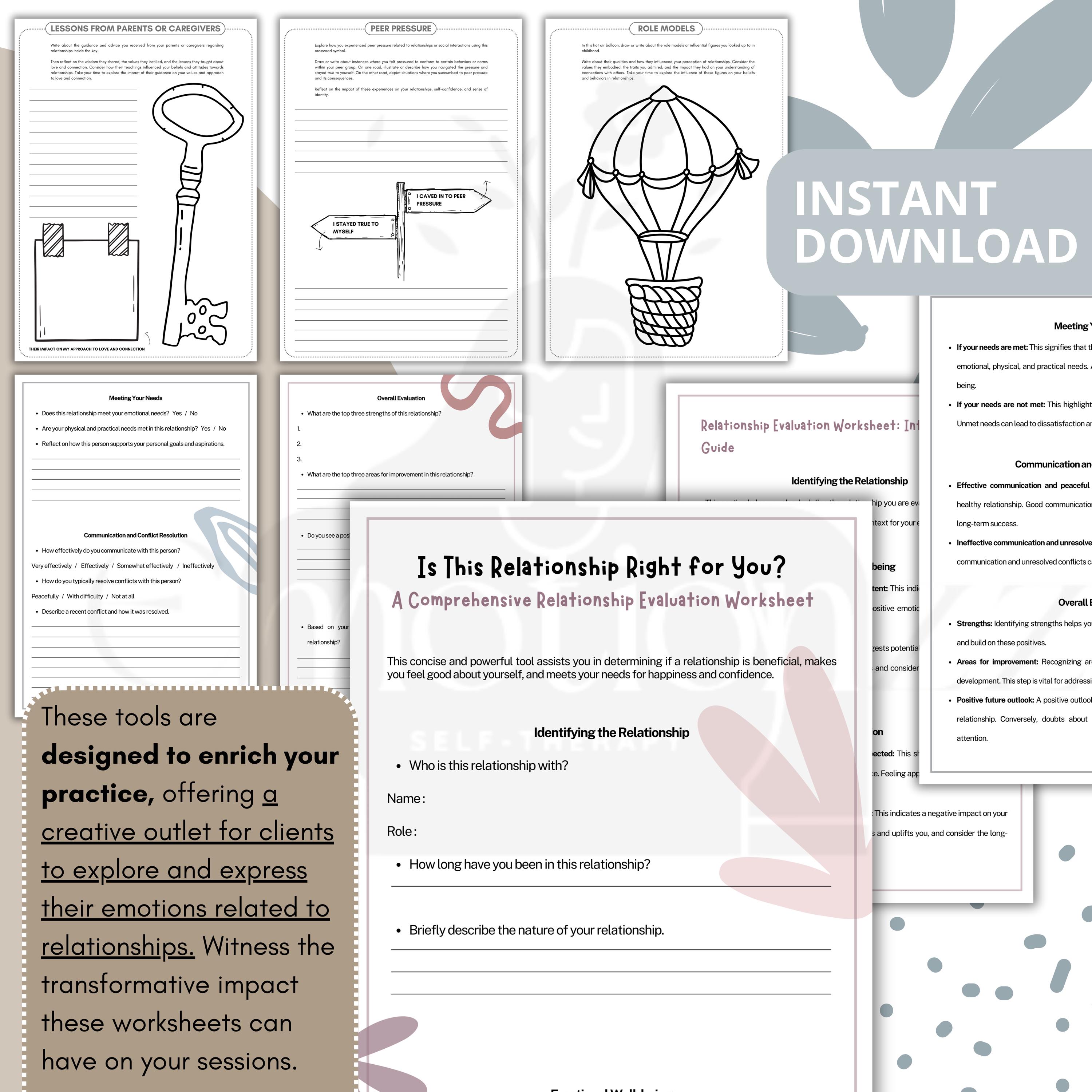 Relationship Therapy Bundle: Journal Prompts & Art Therapy (PDF) - Etsy
