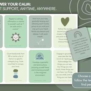 Somatic Therapy Grounding Cards, Anxiety Stress Relief, DBT Coping ...
