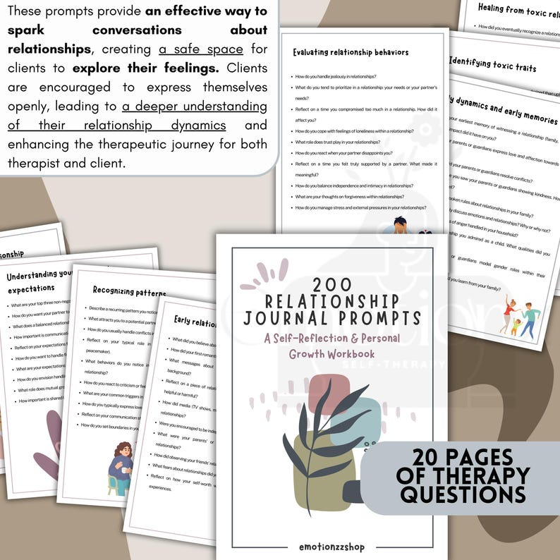 Relationship Therapy Bundle: Journal Prompts & Art Therapy (PDF) - Etsy