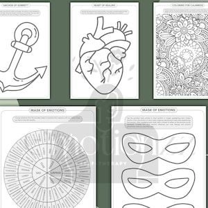 Art Therapy Worksheet Bundle, Mental Health Activities, Counseling ...