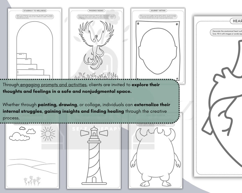 Art Therapy Bundle for Addiction Recovery, Counseling Tools, Mental ...