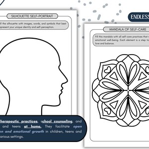 Art Therapy Worksheet Bundle for CBT Therapy Counseling Group Therapy ...