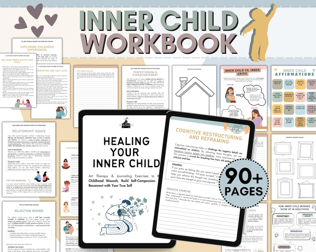 Art Therapy Inner Child Bundle, Printable CBT Counseling Tools, Group ...