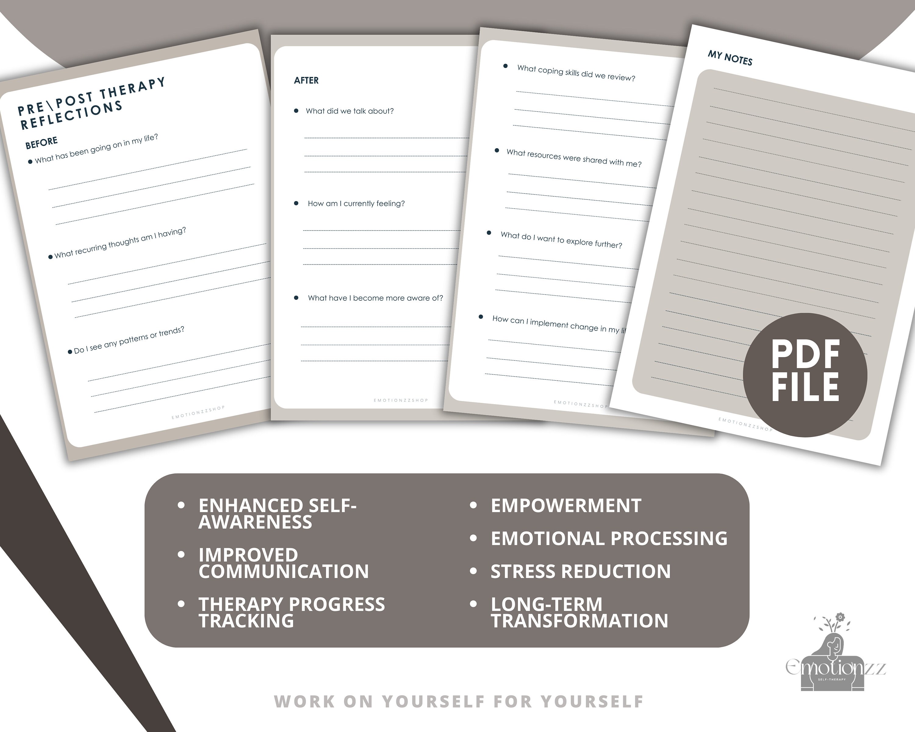 Pre and Post Therapy Notes Printable Mental Health Resource Dbt Therapy ...