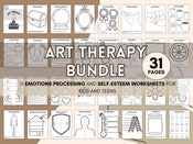 30 Art Therapy CBT Worksheets for Kids, Parents, Teachers, and ...