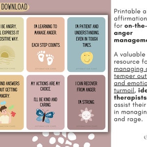 Daily Affirmation Cards for Anger Management, Mindfulness Deck ...