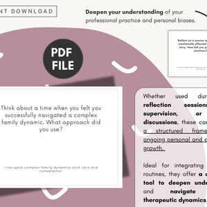 Guided Self Reflection Cards for Therapists, Therapy Printables ...