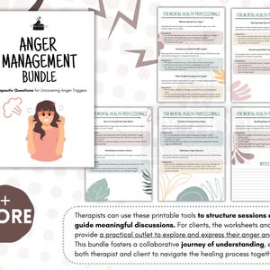 Therapy Printables for Anger Release, Art Therapy Worksheets, CBT ...