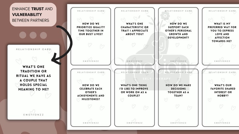 Relationship Cards for Couples, Conversation Questions Couple, Therapy ...