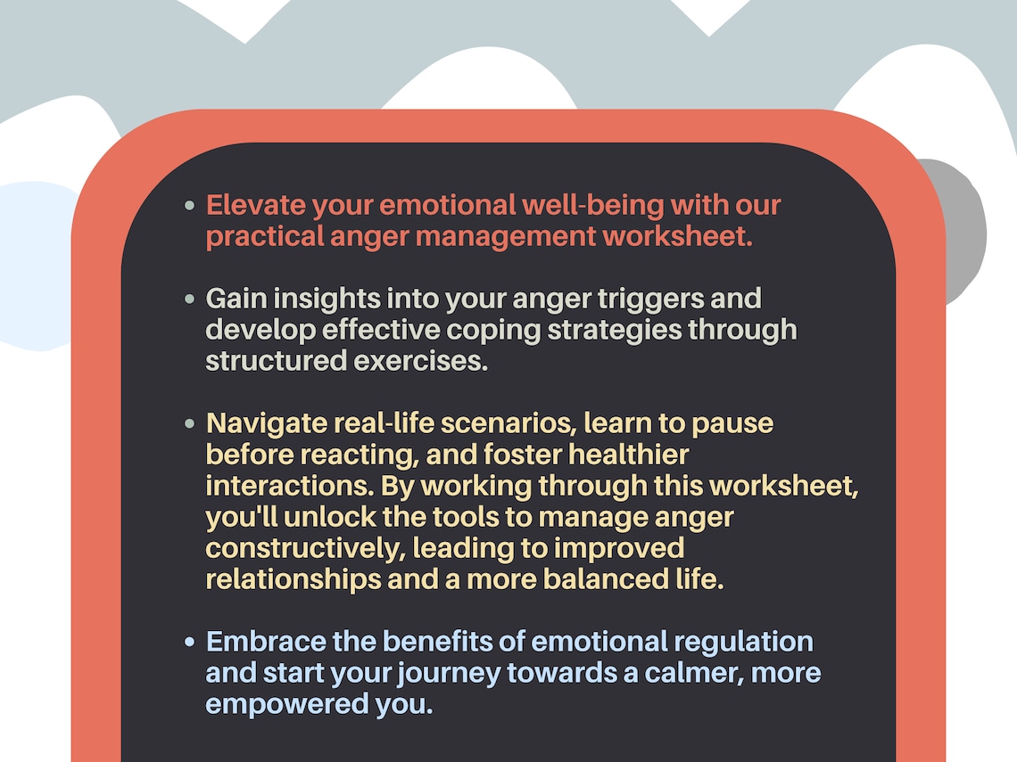 Anger Management Worksheet for Teens CBT Therapy Resource Mental Health ...