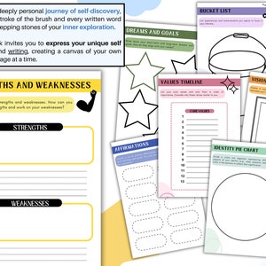 Mental Health Journal, Guided Self Discovery Workbook, Who Am I, Self ...