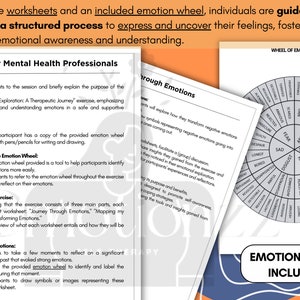 Art Therapy Worksheet Bundle for Emotion Exploration CBT Therapy ...