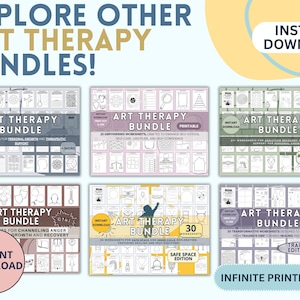 Art Therapy Worksheet Bundle for CBT Therapy Counseling Group Therapy ...