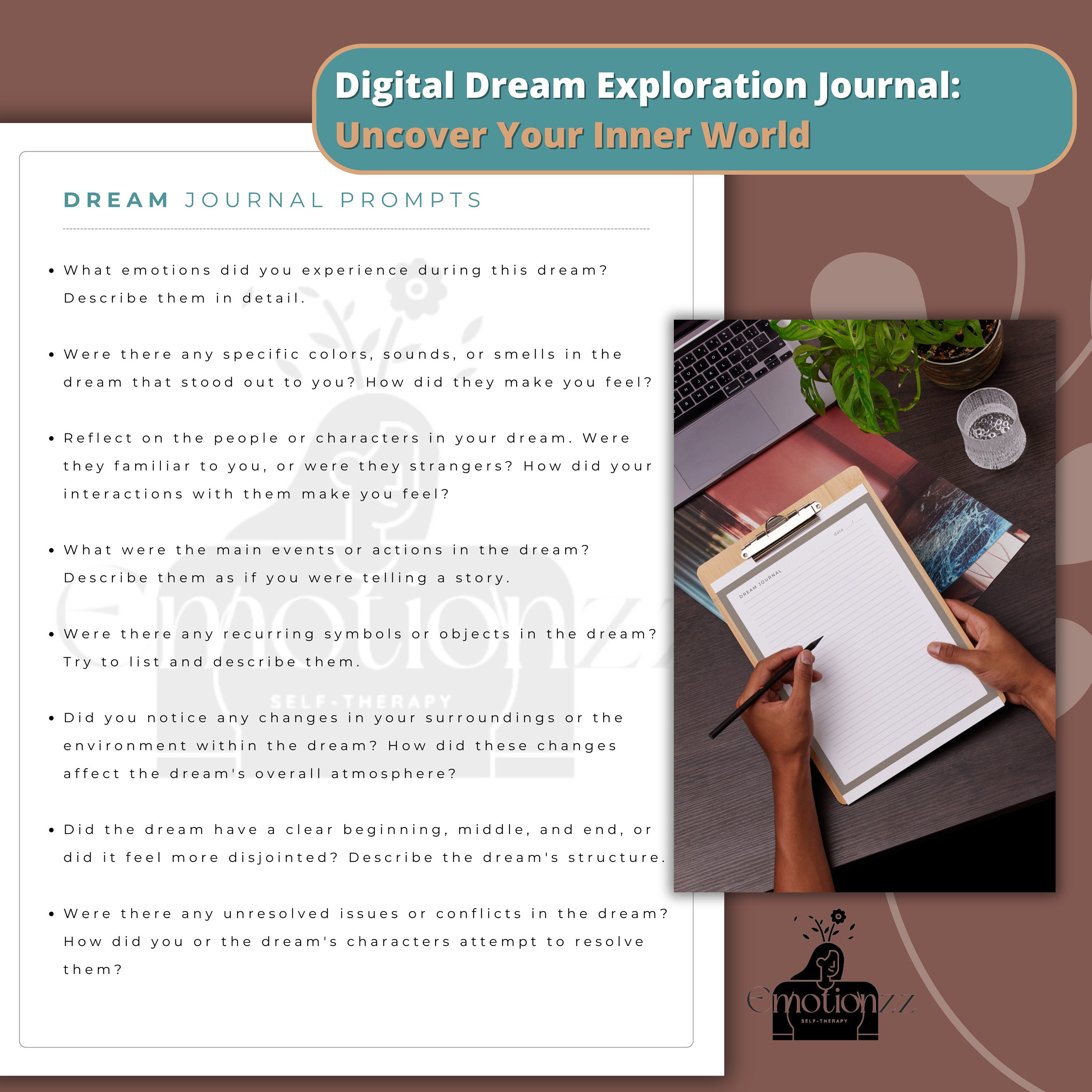 Dream Journal Prompts, Printable Guided Journal, Goodnotes Compatible ...