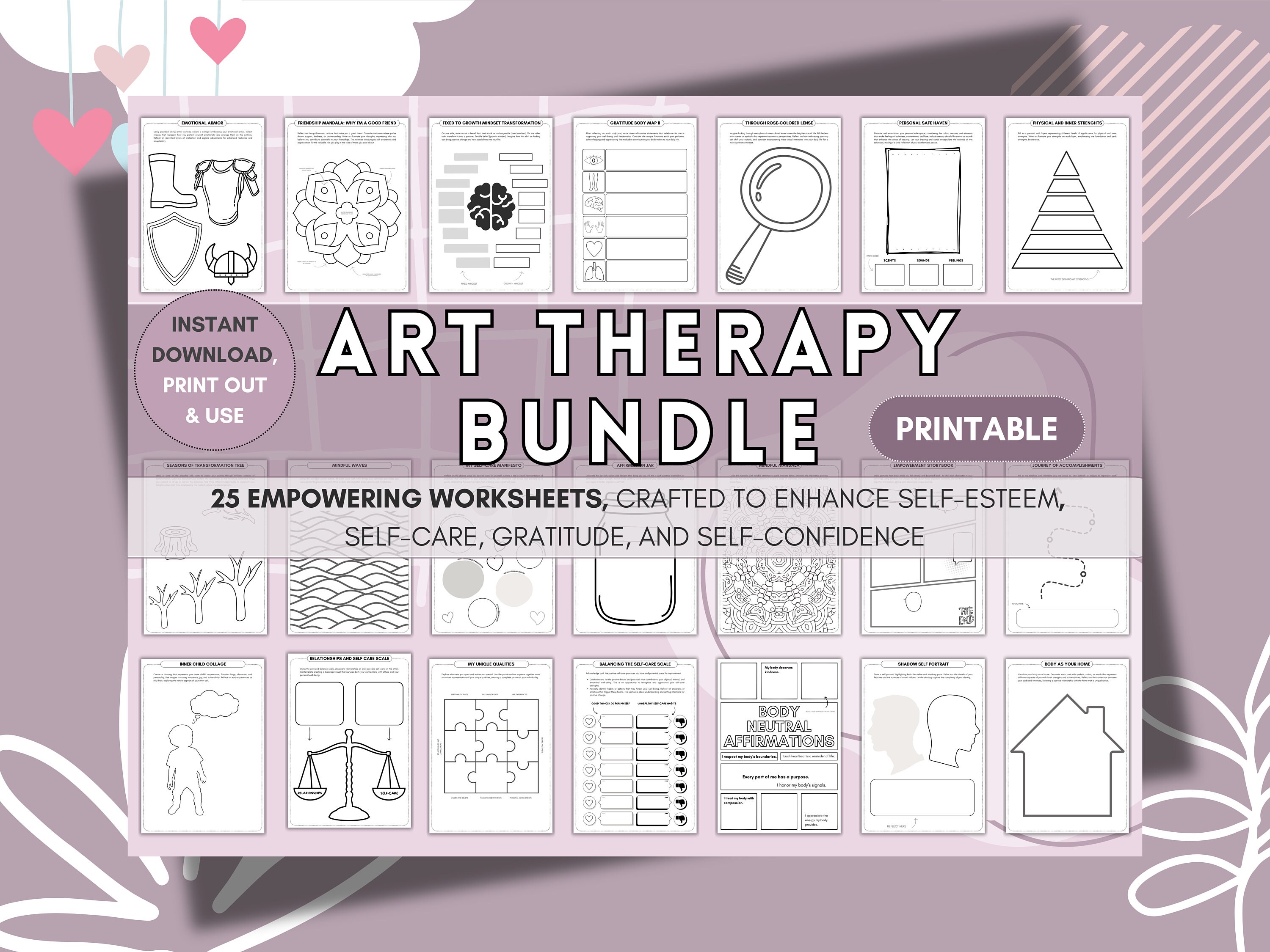 Therapy Mega Bundle, 190+ DBT Therapist Resources, Art Worksheets (PDF ...