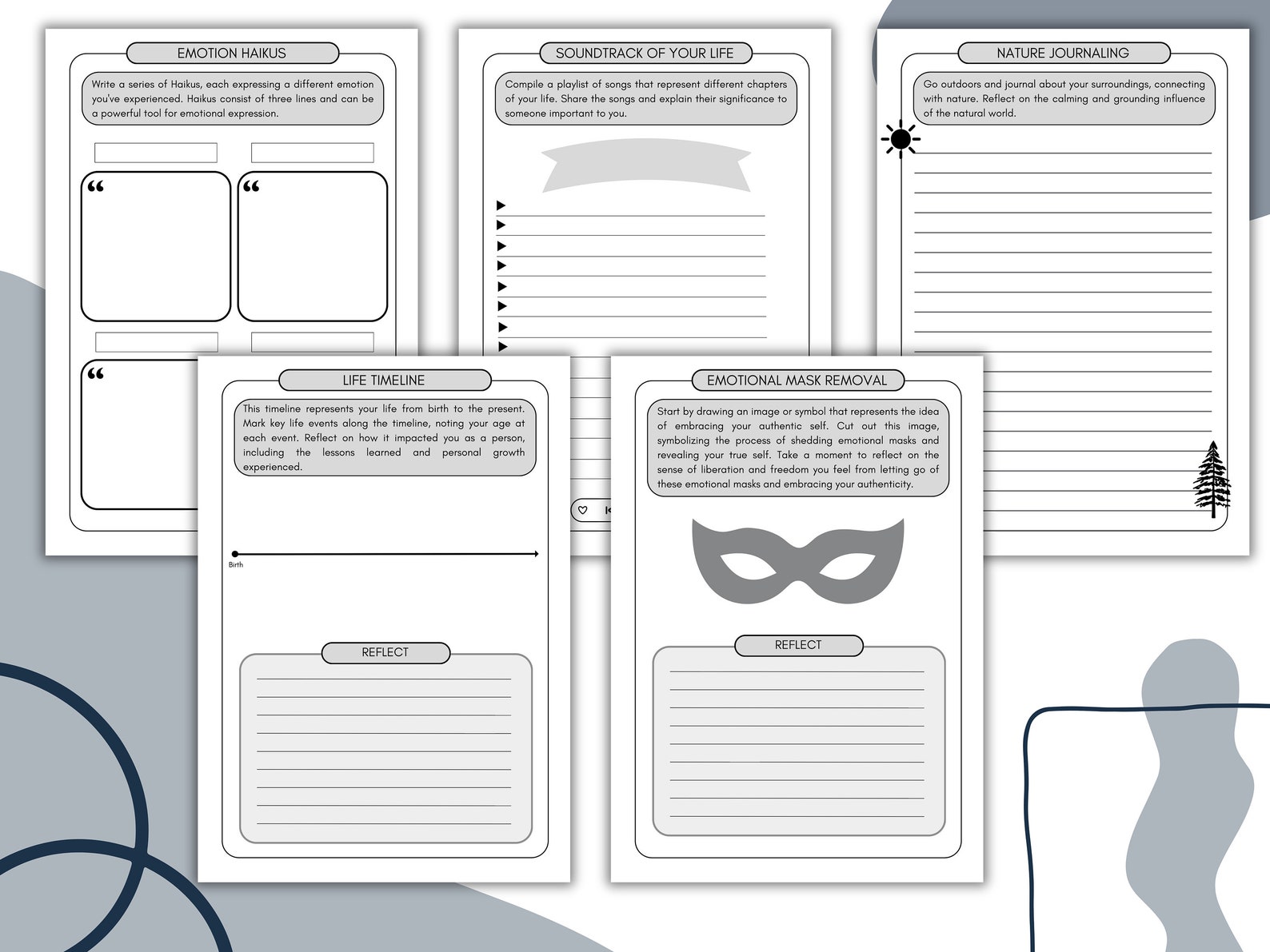 Art Therapy Worksheet Bundle for CBT Therapy Counseling Group Therapy ...