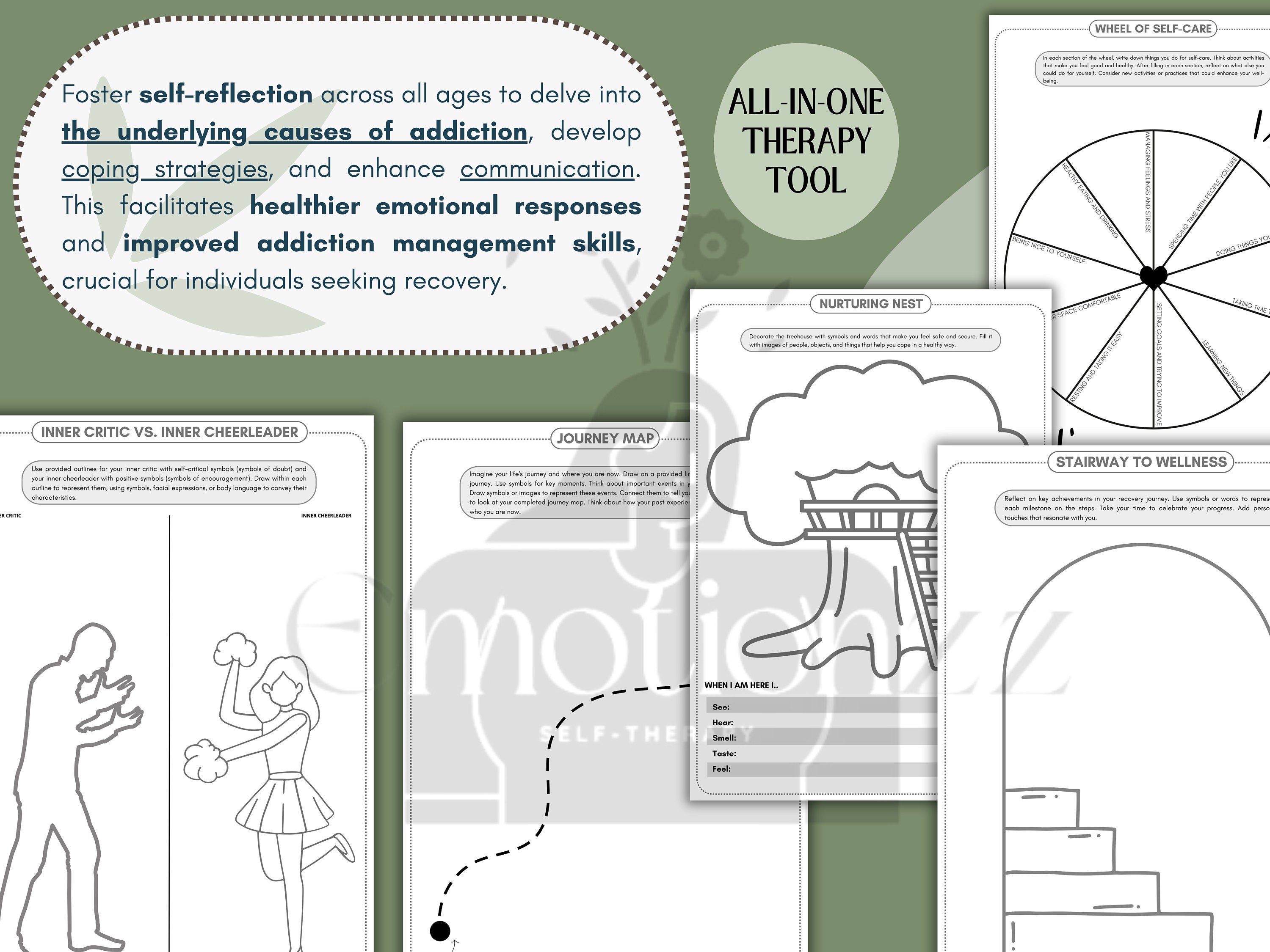 Art Therapy Worksheet Bundle, Mental Health Activities, Counseling ...