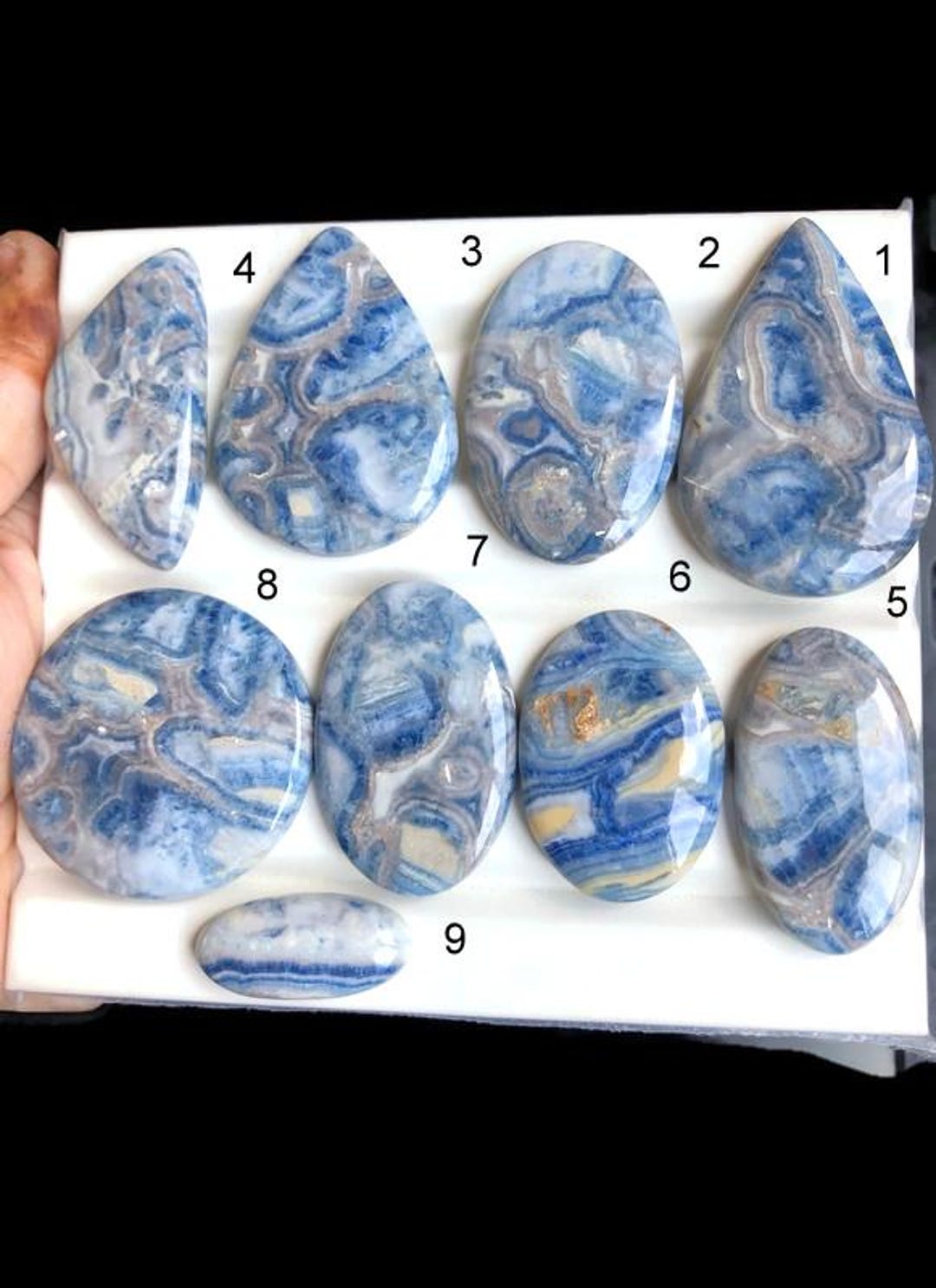 Selected Blue Scheelite Cabochon, Natural Semi Precious Gemstone for ...