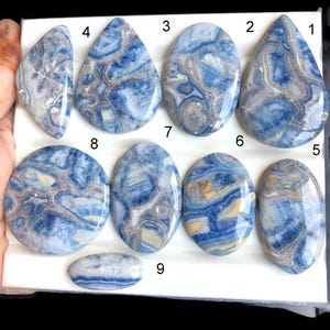 Selected Blue Scheelite Cabochon, Natural Semi Precious Gemstone for ...