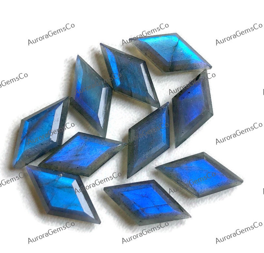 Natural Blue Labradorite Rhombus Shape Gemstone 10x20mm, Calibrated ...