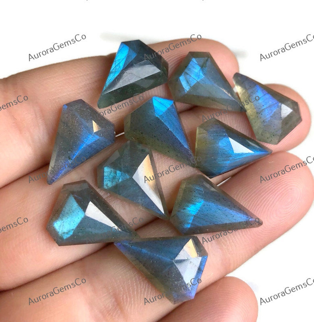 Blue Labradorite Faceted Diamond Shape Lot 12x16mm Calibrated Step Cut ...