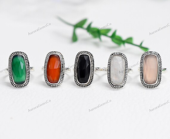 Mix Faceted Gemstone Rings Lot Set of 5 Ring Sterling Silver - Etsy
