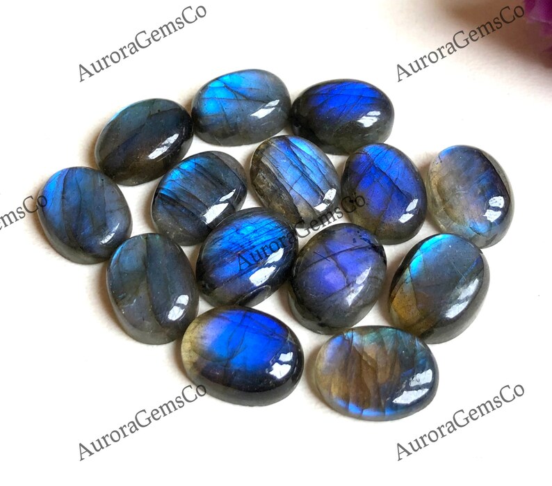 Lote de piedras preciosas de cabujones de labradorita 0val, 12 x 16 mm ...