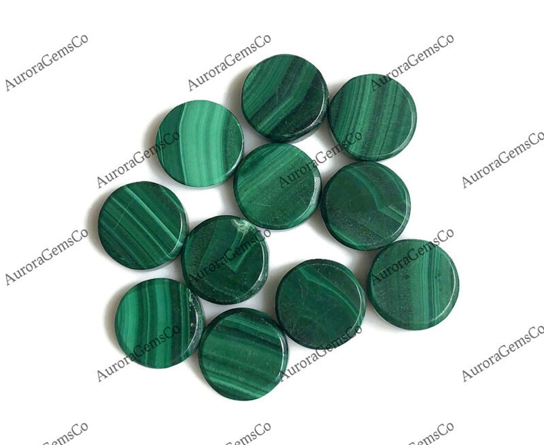10mm Malachite Round Coins, 10 Pcs Lot High Polished Both Side Flat ...
