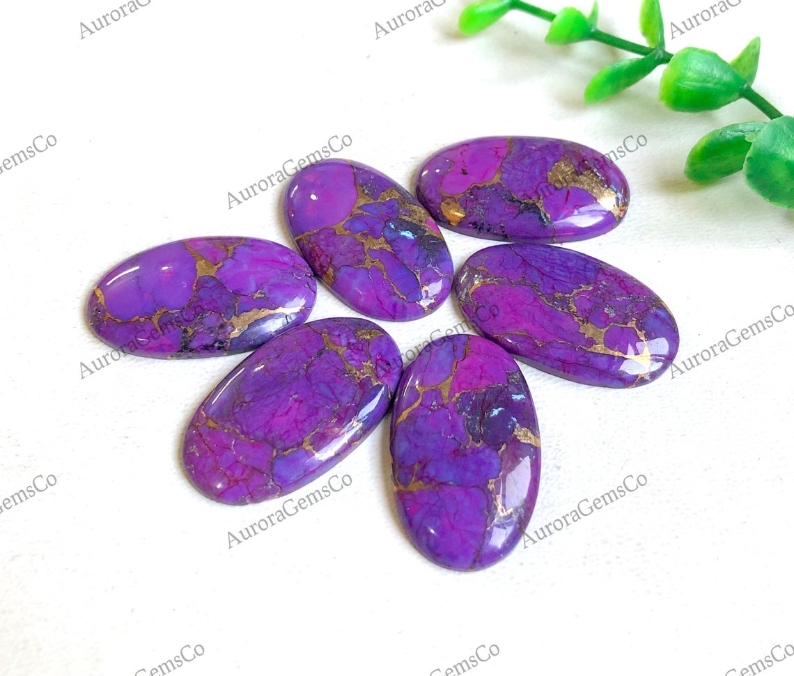 20x30mm Purple Copper Turquoise Cabochon Lot, Copper Purple Turquoise ...