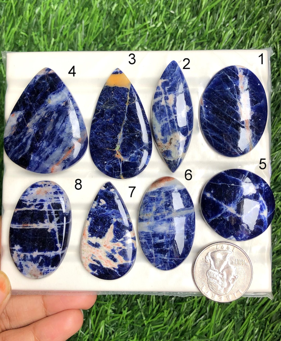 Sodalite Gemstone Cabochon, Natural Semi Precious Gemstone for Jewelry ...