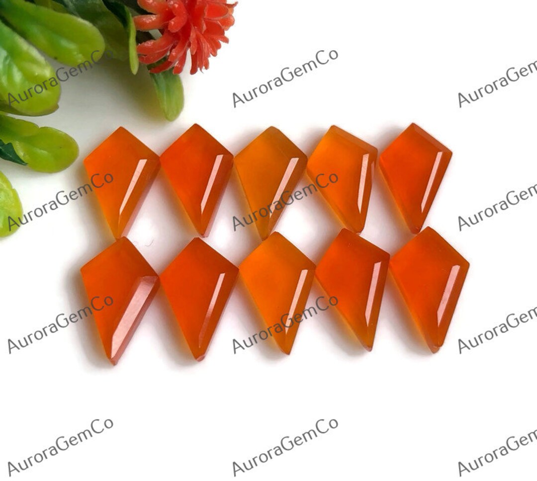 Orange Onyx 7x12mm Approx Tie Shape Gemstone, Calibrated Kite Shape ...