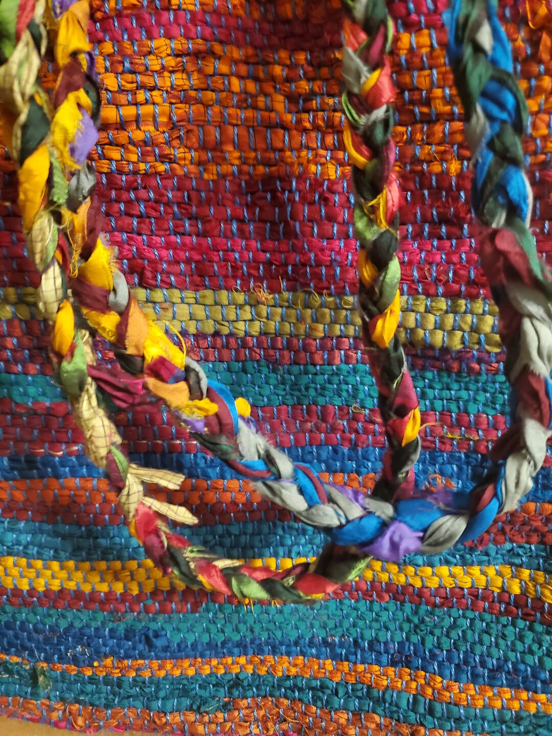 Recycled Sari Market Bag-hand-woven - Etsy