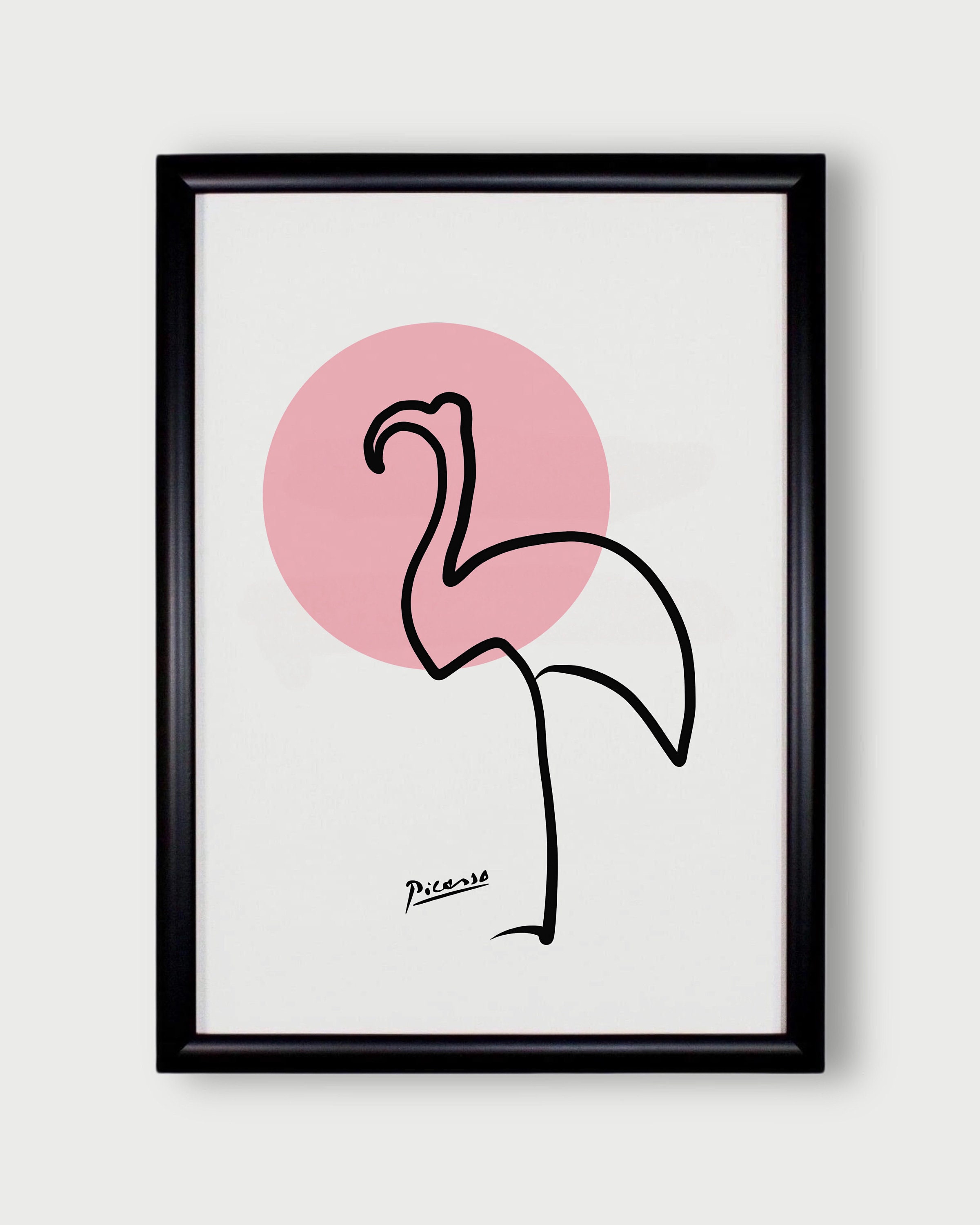 Picasso Flamingo Line Art. Art Print, Digital Download - Etsy