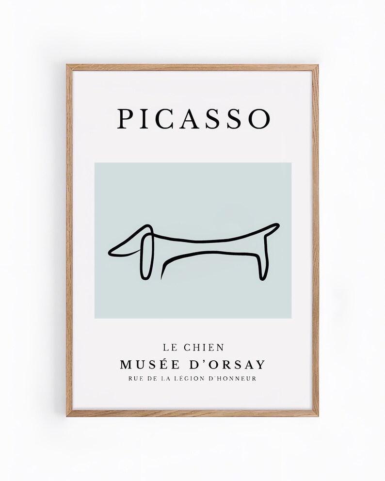 Picasso Dog Line Art Print Exhibition Poster Minimalism - Etsy