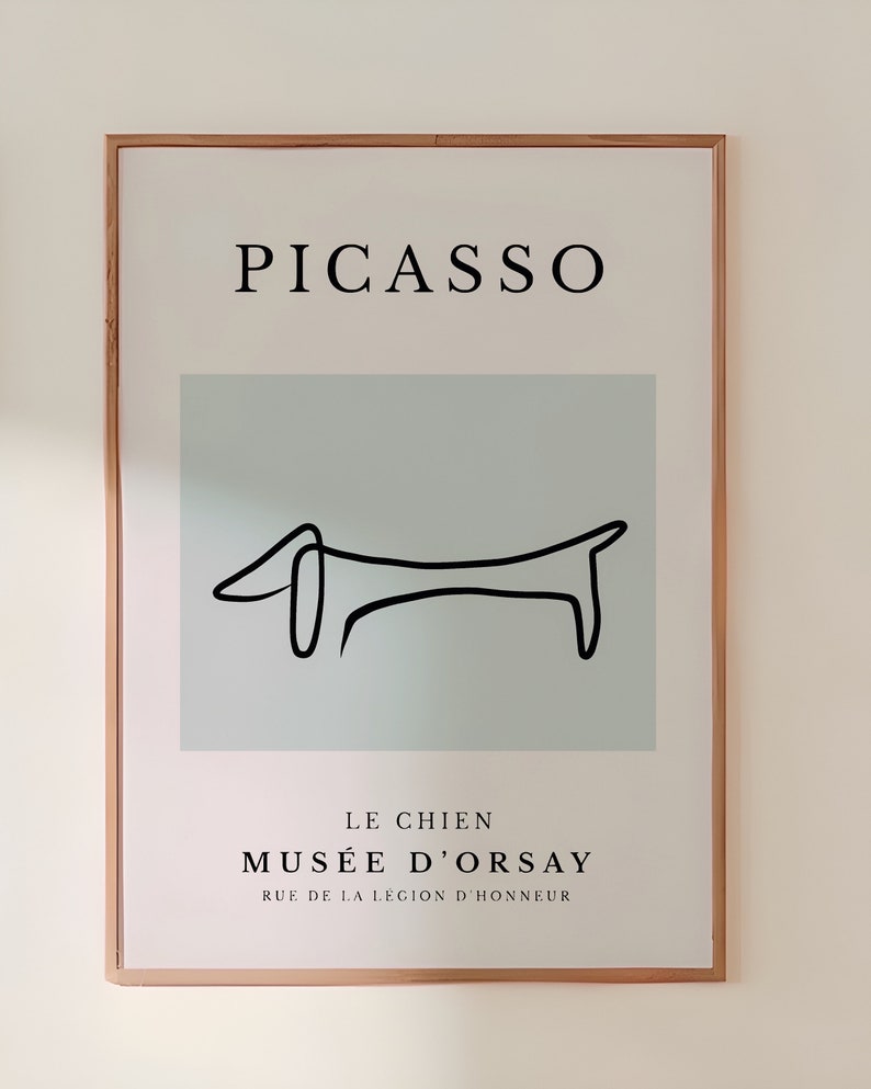 Picasso Dog Line Art Print Exhibition Poster Minimalism - Etsy