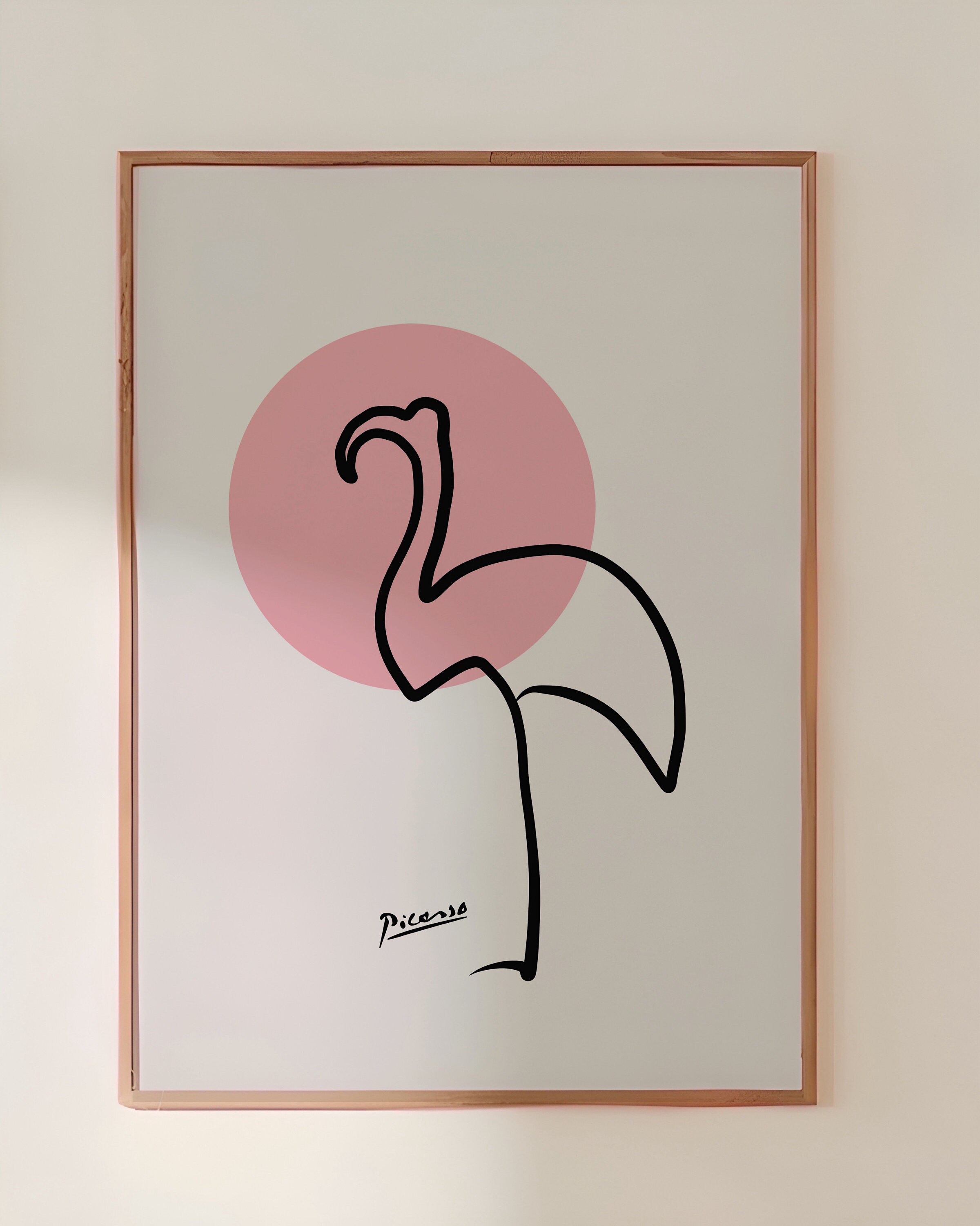 Picasso Flamingo Line Art. Art Print, Digital Download - Etsy