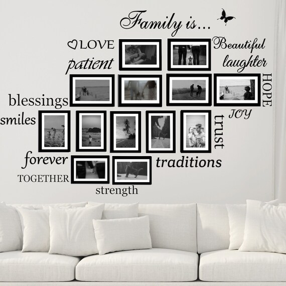 Family Wall Decals Set of 14 Family Words Quotes Vinyl - Etsy