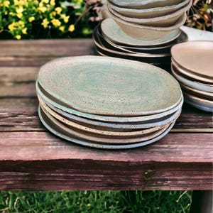 12pc Plates & Bowls Set,rustic Pottery Plates, Very Rustic, Set for 4 ...