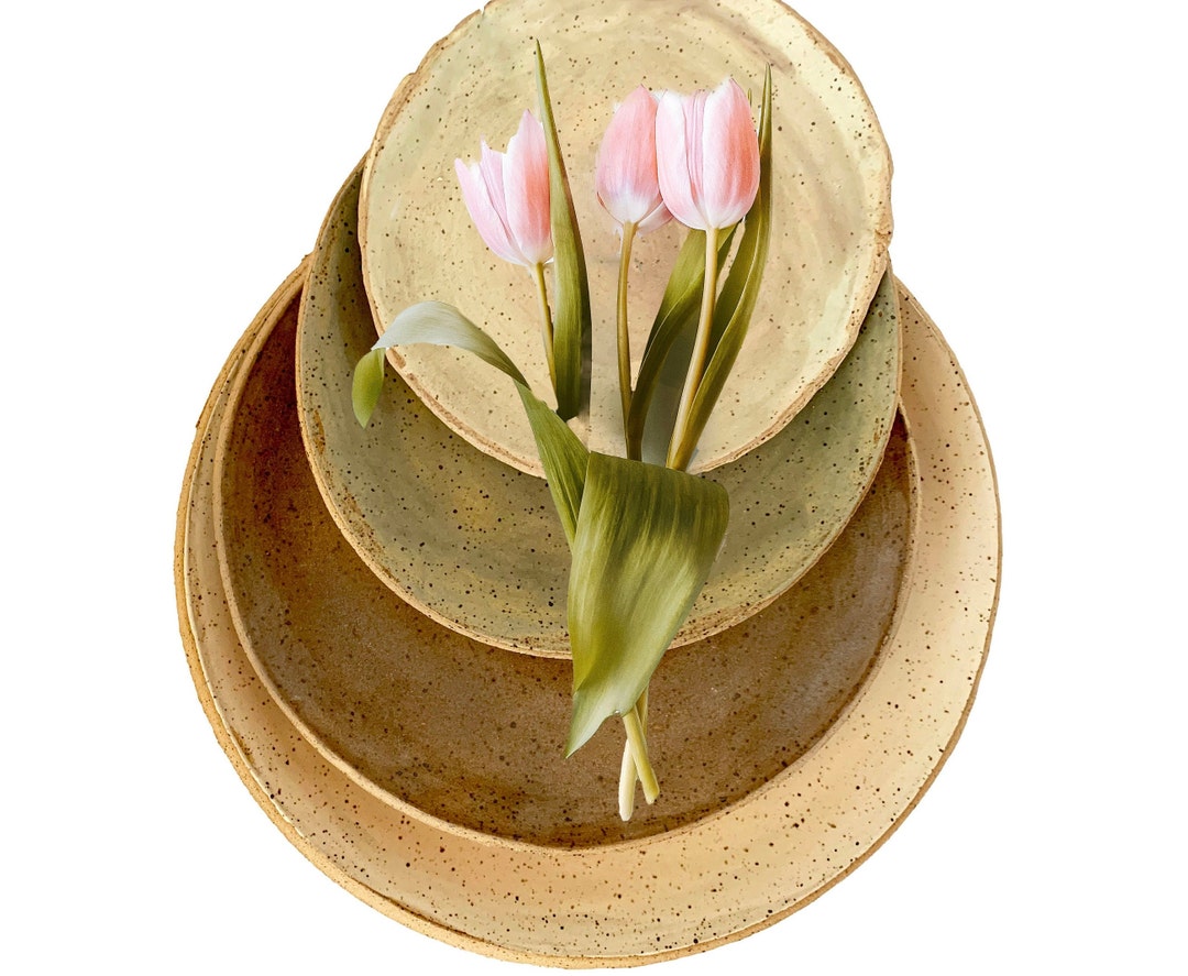 Rustic Plates Setrustic Pottery Nesting Plates/shallow Depth - Etsy