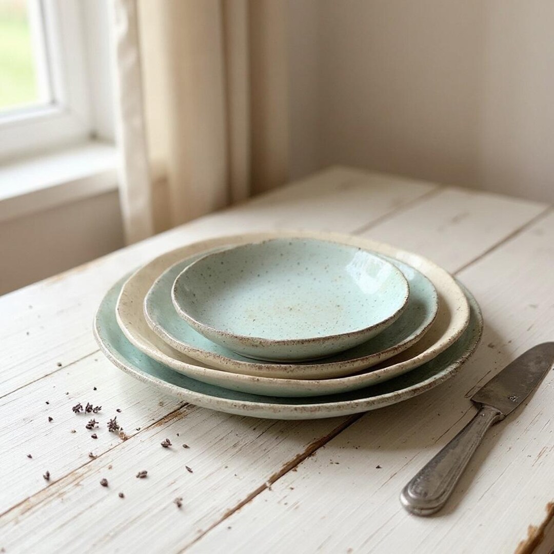 Nesting Plates, Set,4, Rustic Pottery Bowls, Very Rustic, Set of 4 ...