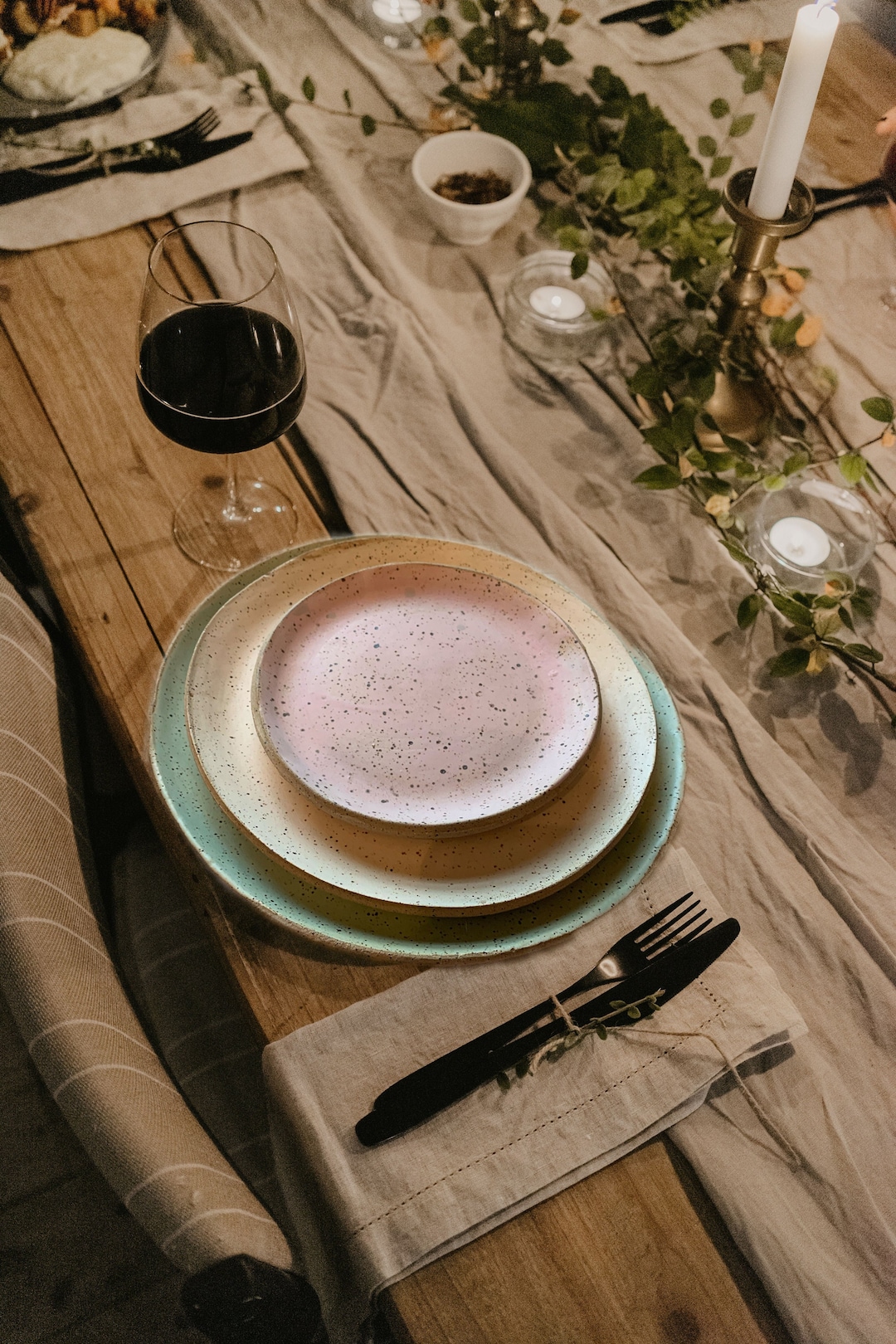 Plates Set,3 Place Setting, Dinner Plate 9.5 In, Shallow Boplate, Side ...