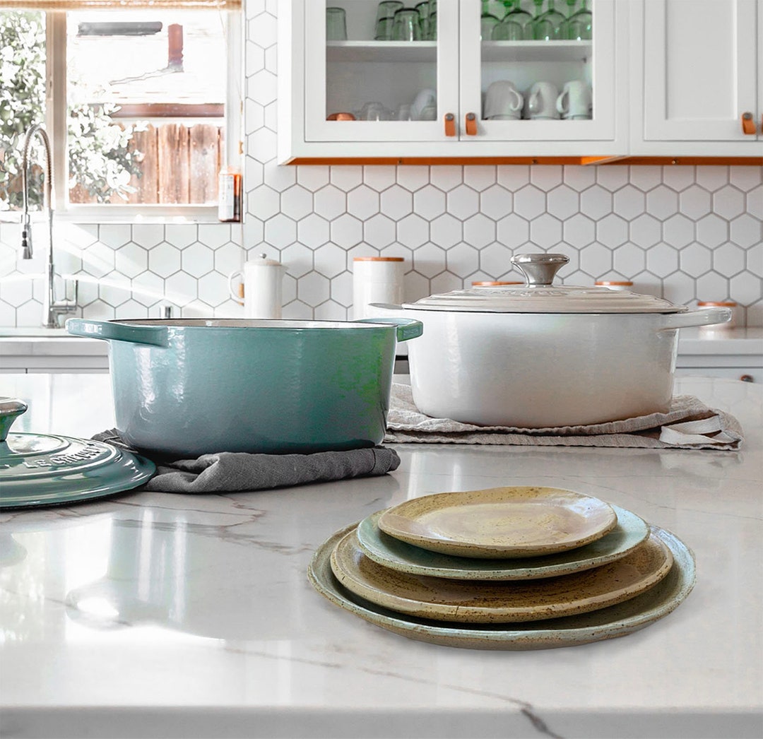 Plates Set,rustic Pottery Nesting Plates, Set of 4, Hand Formed, Custom ...