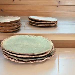 12pc Rustic Pottery Dinnerware Set,rustic Pottery Plates, Very Rustic ...