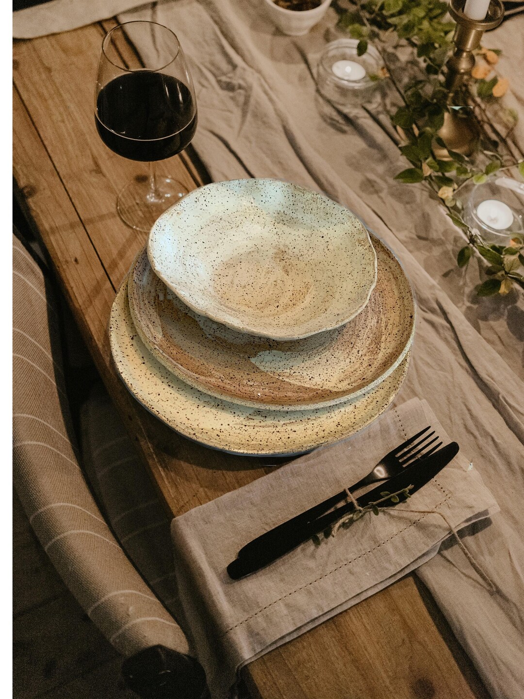 12pc Dinnerware Set, Rustic, Pottery Plates, Very Rustic, Set for 4 ...