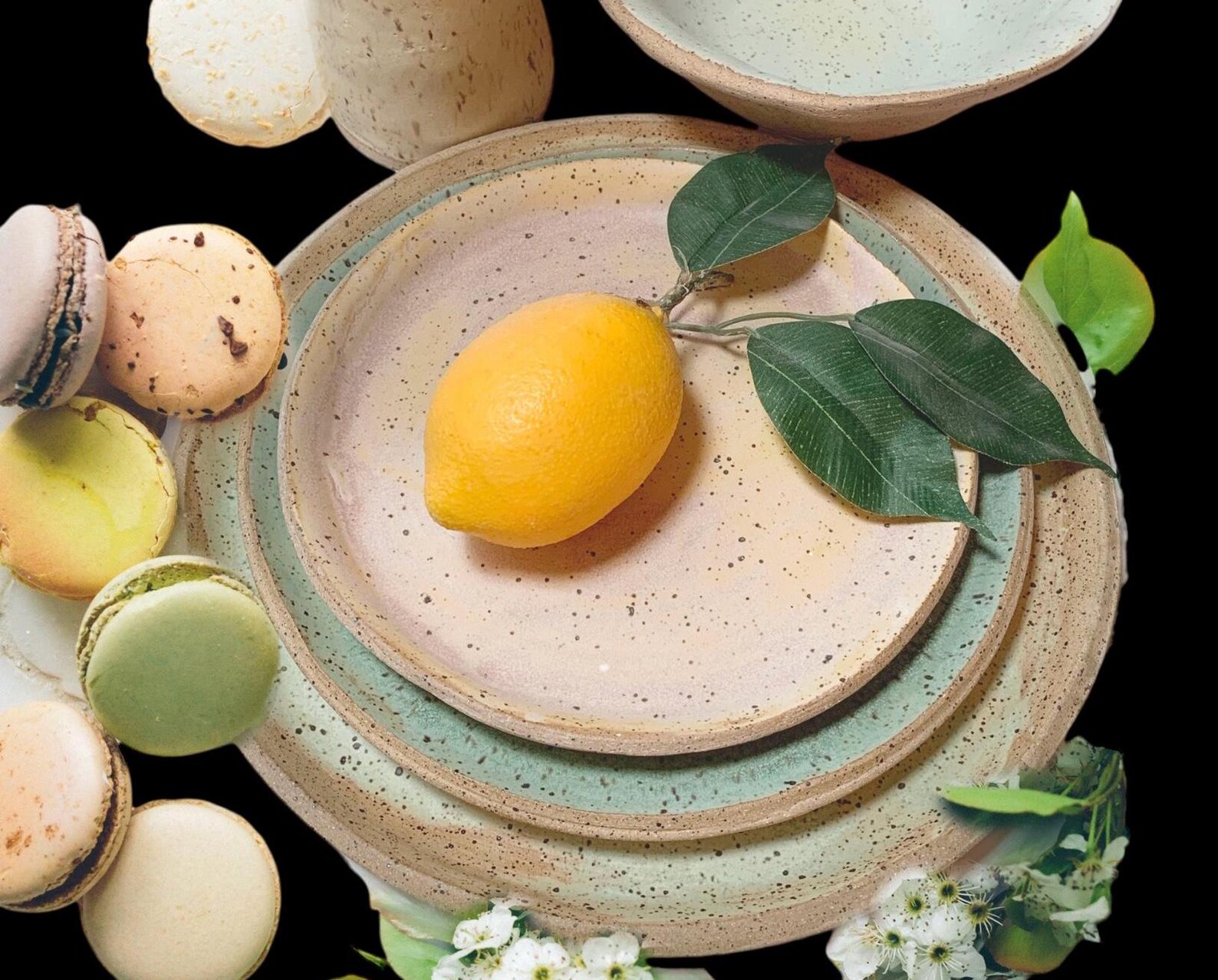 3 Plates Rustic Nesting Pottery Plates, Very Rustic, Set of 3 Nesting ...